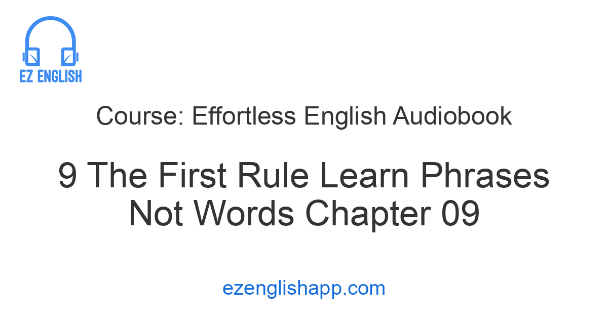 Learn English Easily: The First Rule