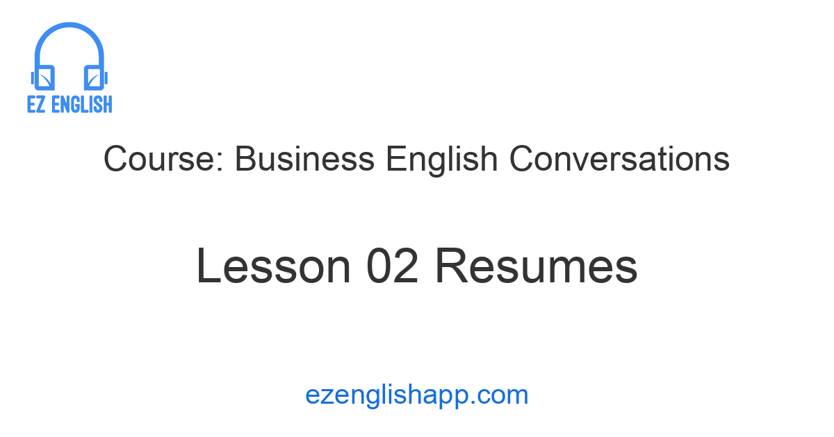 Learn Business English With Resumes